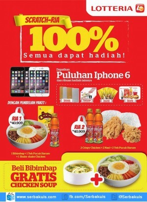 Promo Lotteria Scratch Ria Berhadiah Puluhan iPhone 6