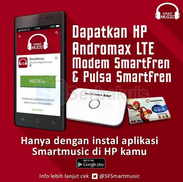 Kuis Smartmusic Berhadiah Andromax LTE, Modem & Pulsa