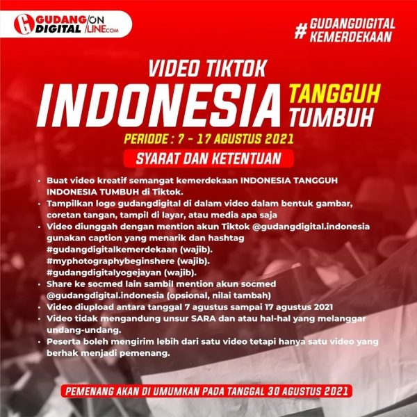 Lomba Video TikTok Semangat Kemerdekaan Hadiah Total 2 Juta Rupiah Lomba Video TikTok Semangat Kemerdekaan Hadiah Total 2 Juta Rupiah