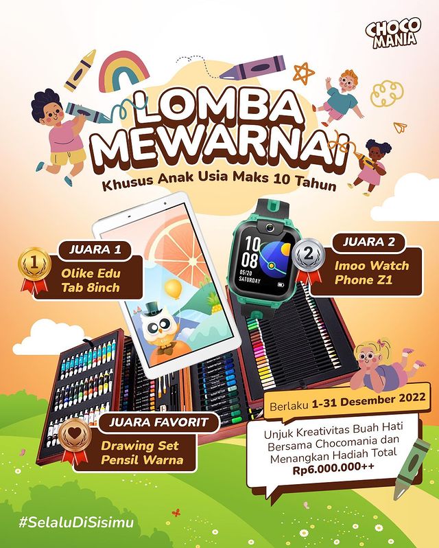 Lomba Mewarnai Choco Mania Berhadiah Total Jutaan Rupiah Lomba Mewarnai Choco Mania Berhadiah Total Jutaan Rupiah