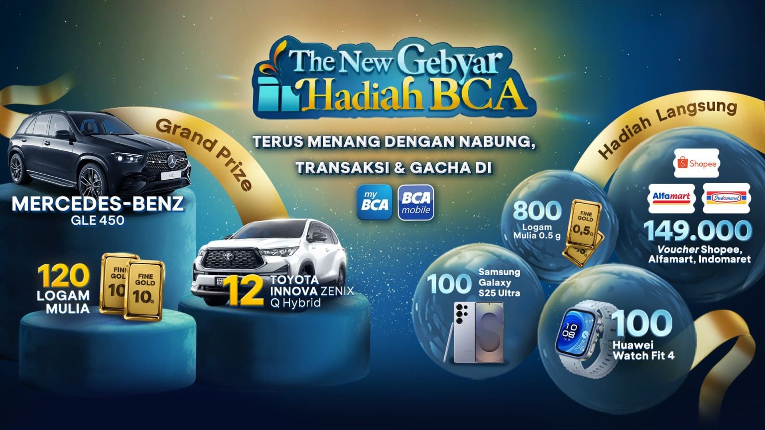 TERBARU! Undian BCA Gebyar Hadiah 13 Mobil, Ratusan Emas, HP, Dll